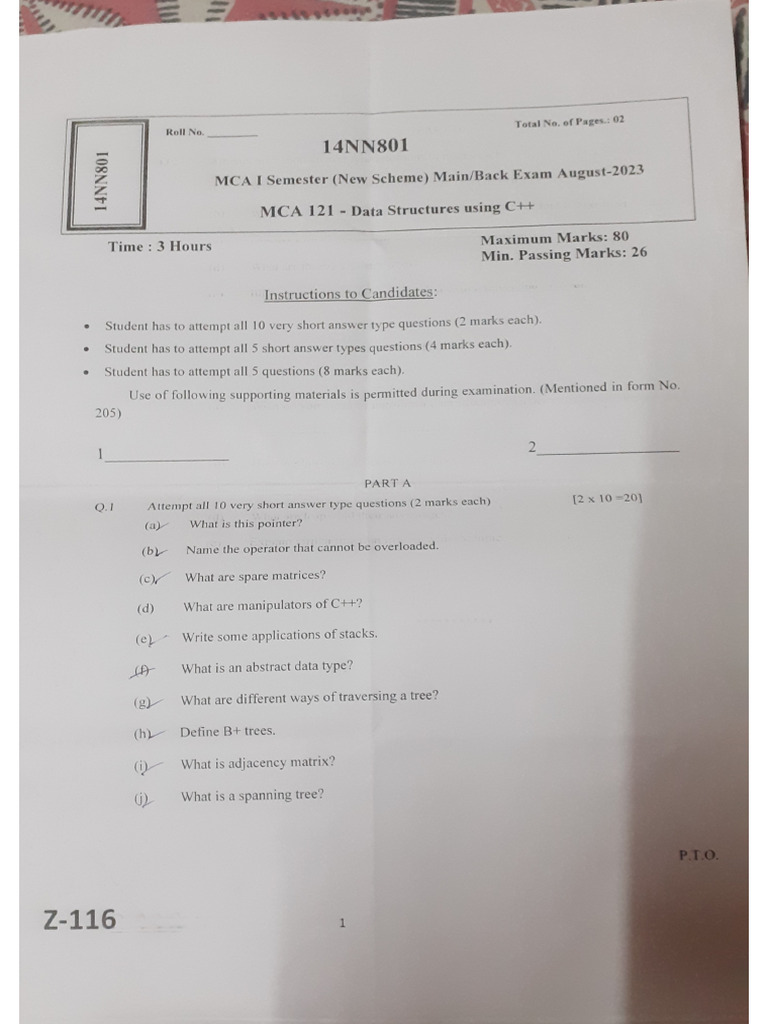 1st Sem Papers | PDF