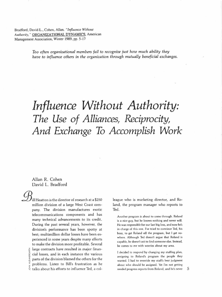 Influence Without Authority | PDF