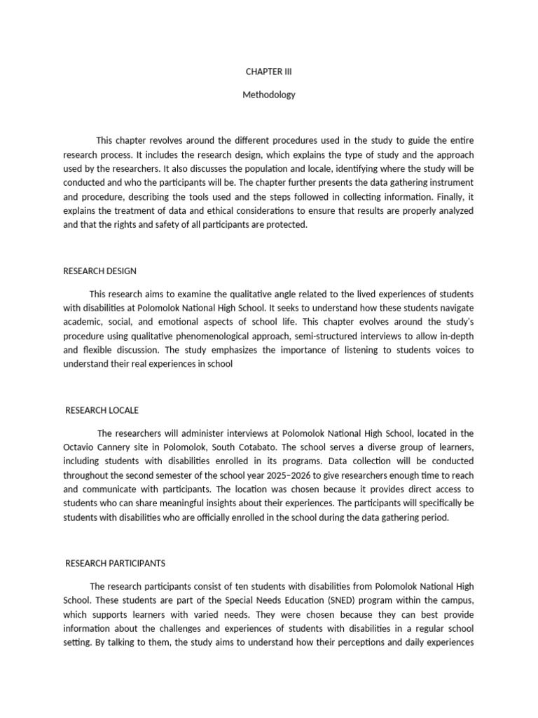 Chapter III Wps Office | PDF | Qualitative Research | Methodology