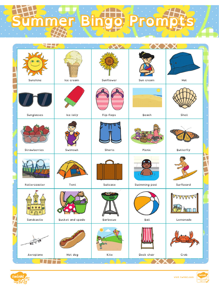 CA Ss 1656499674 Summer Bingo Game Ver 2 Dyslexic | PDF