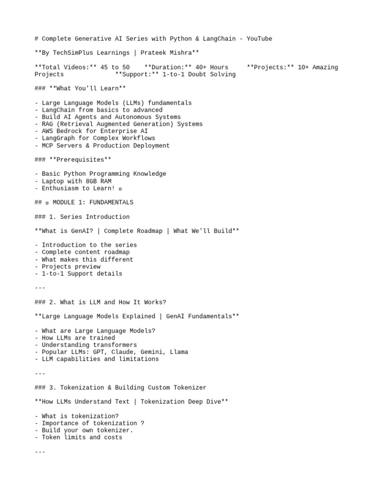 Generative AI with Python & LangChain | PDF | Amazon Web Services ...