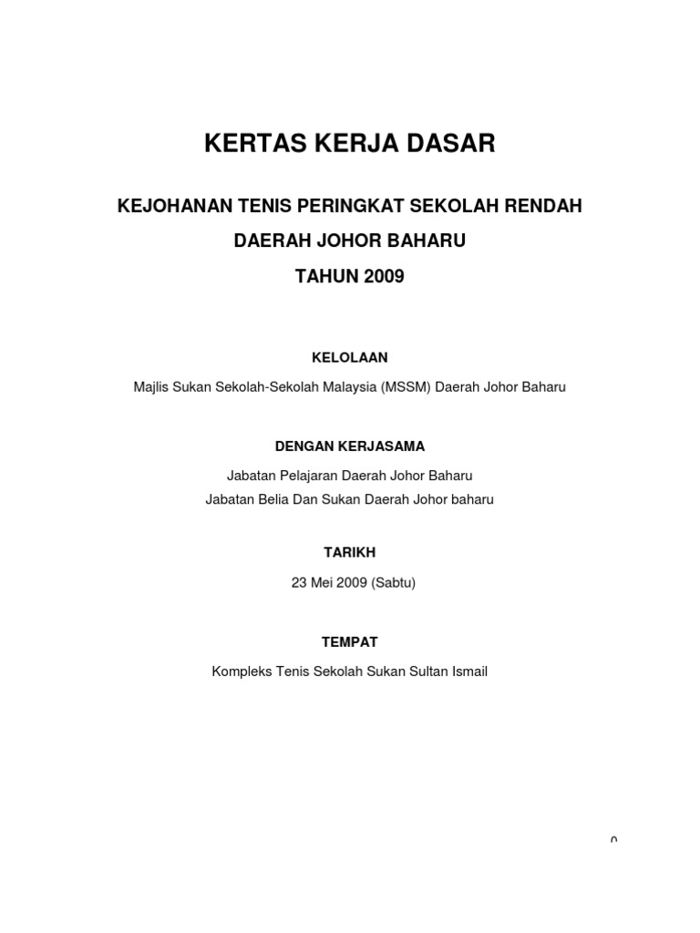 Contoh Kertas Kerja 1 | PDF