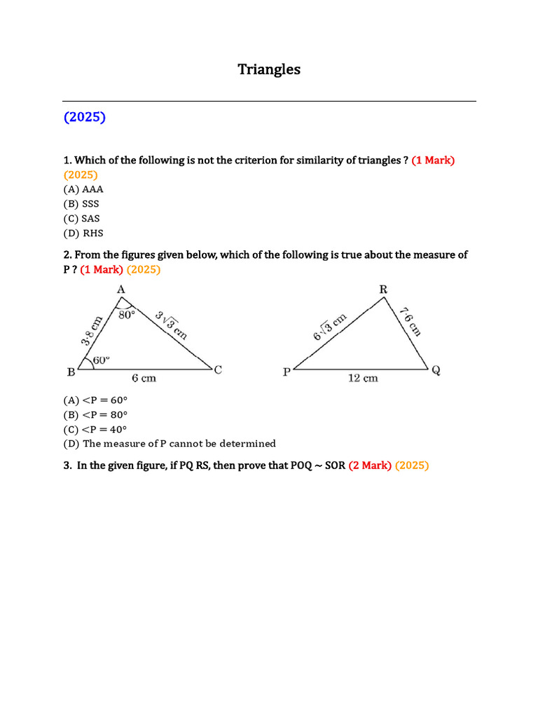 Triangle Part 1 | PDF | Perpendicular | Triangle