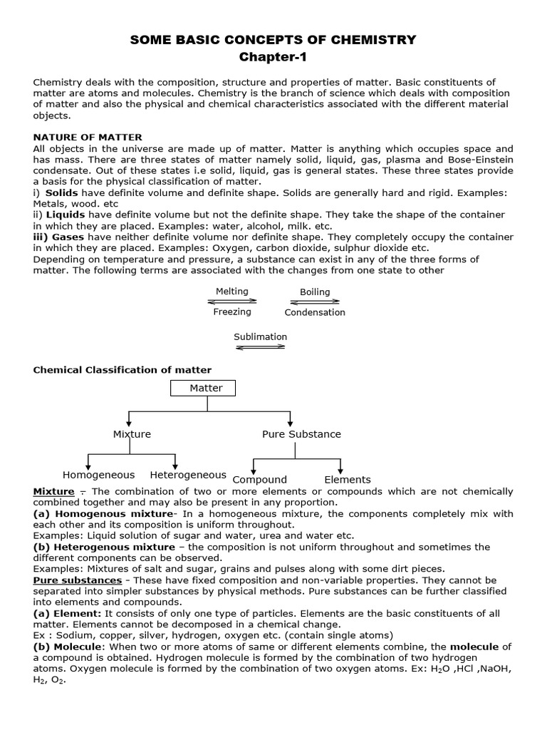 States and Properties of Matter Explained | PDF | Stoichiometry | Mole ...
