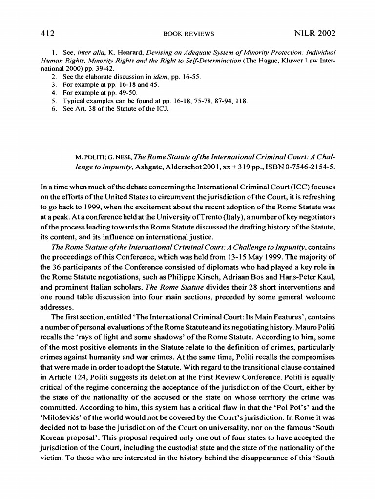 Rome Statute ICC: Insights and Challenges | PDF | International ...