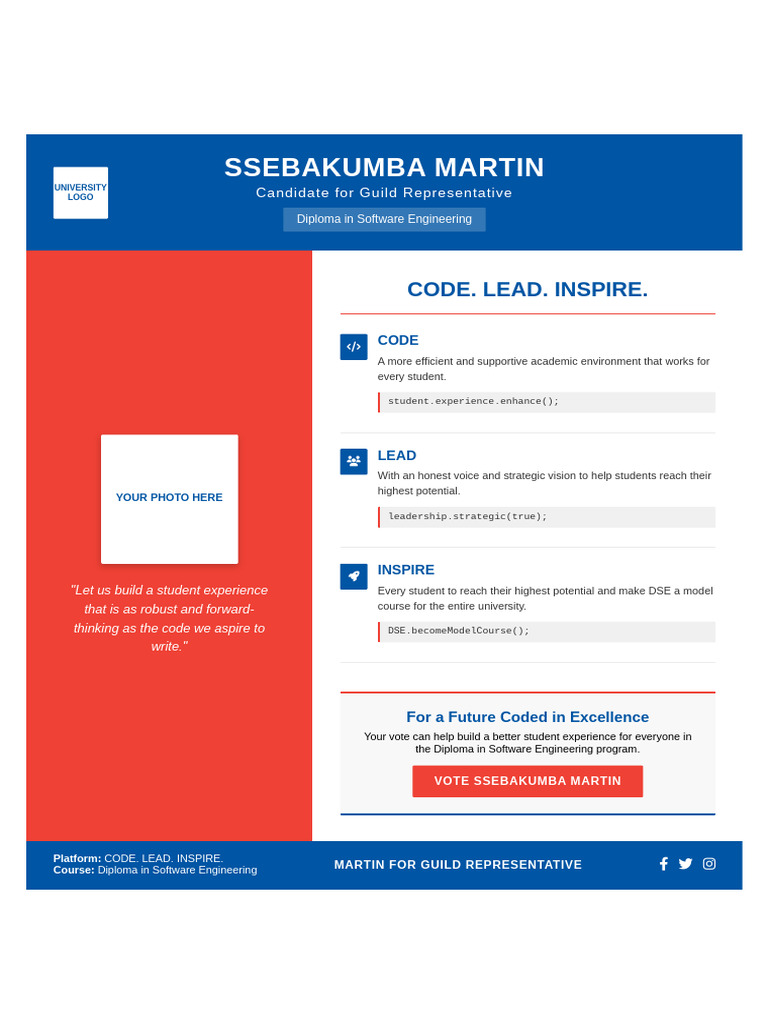 Vote for Martin: Enhance Student Experience | PDF