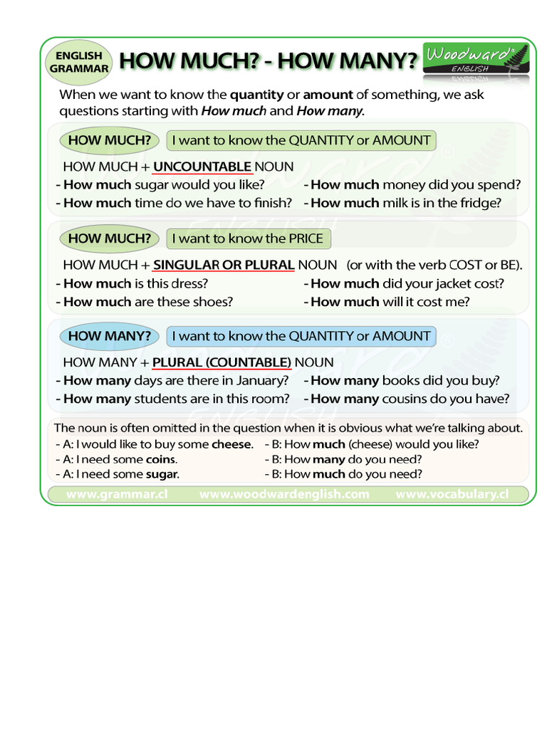 Understanding "How Much" vs. "How Many" | PDF