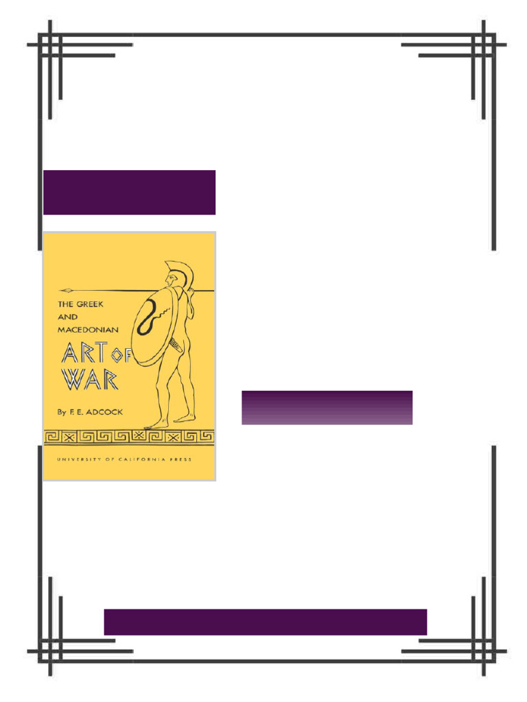 The Greek and Macedonian Art of War Frank E. Adcock eBook digital ...