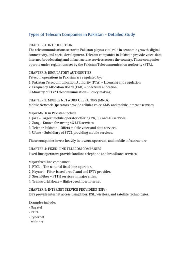 Telecom Companies in Pakistan Overview | PDF | Information Technology ...