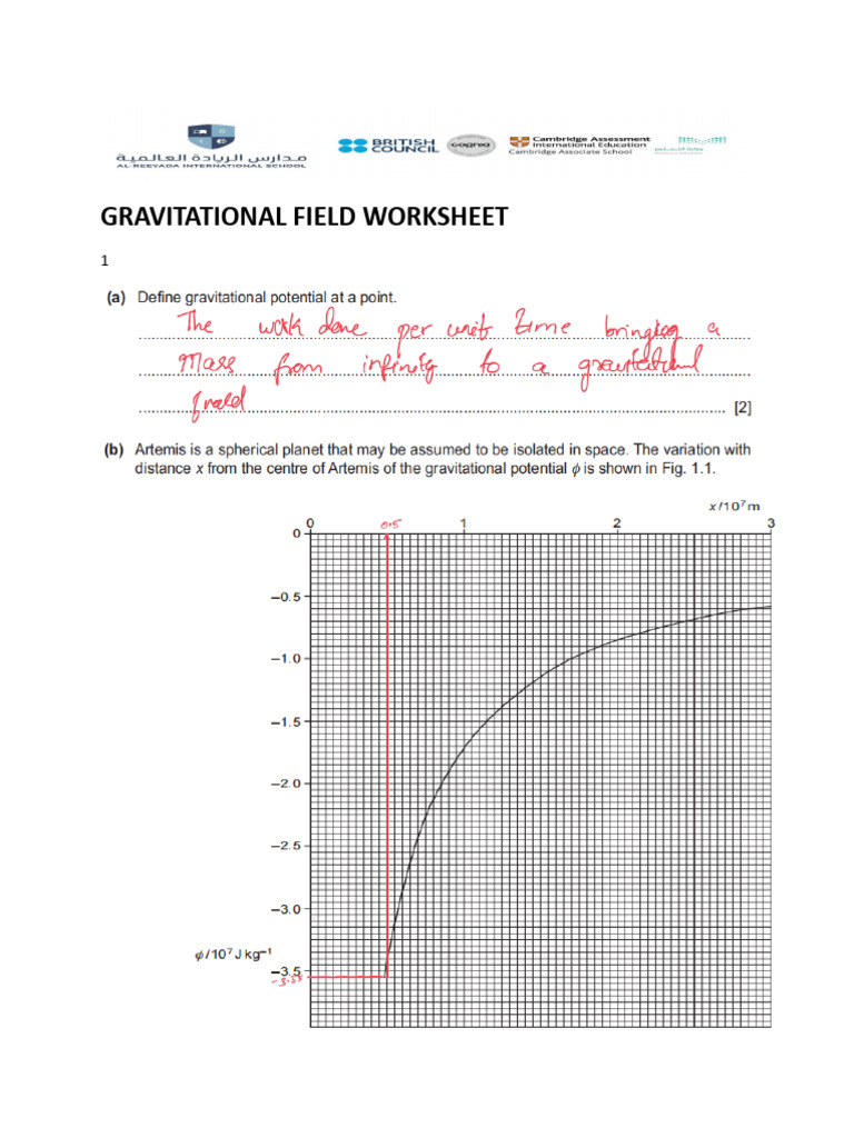 Gravitational Field Worksheet | PDF