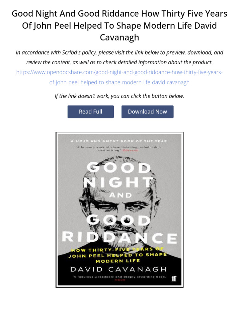 Good Night and Good Riddance How Thirty Five Years of John Peel Helped ...