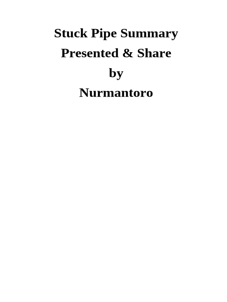 stuck pipe summary | PDF | Casing (Borehole) | Mechanical Engineering