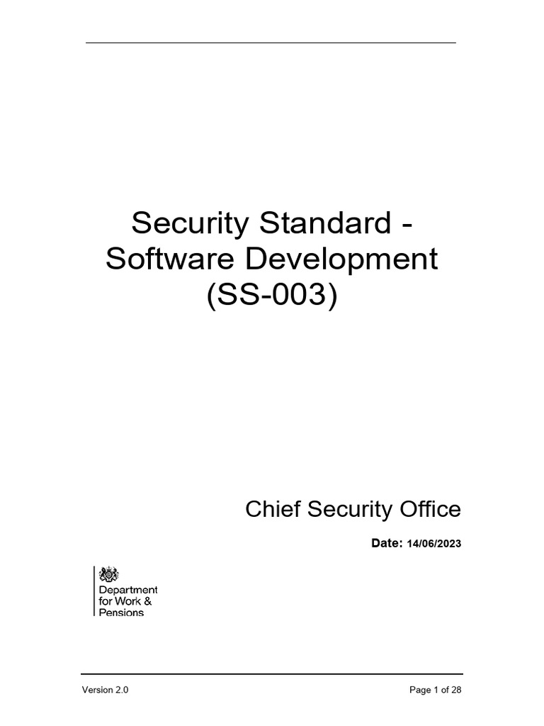 Software Development Security Standard | PDF | Security | Computer Security
