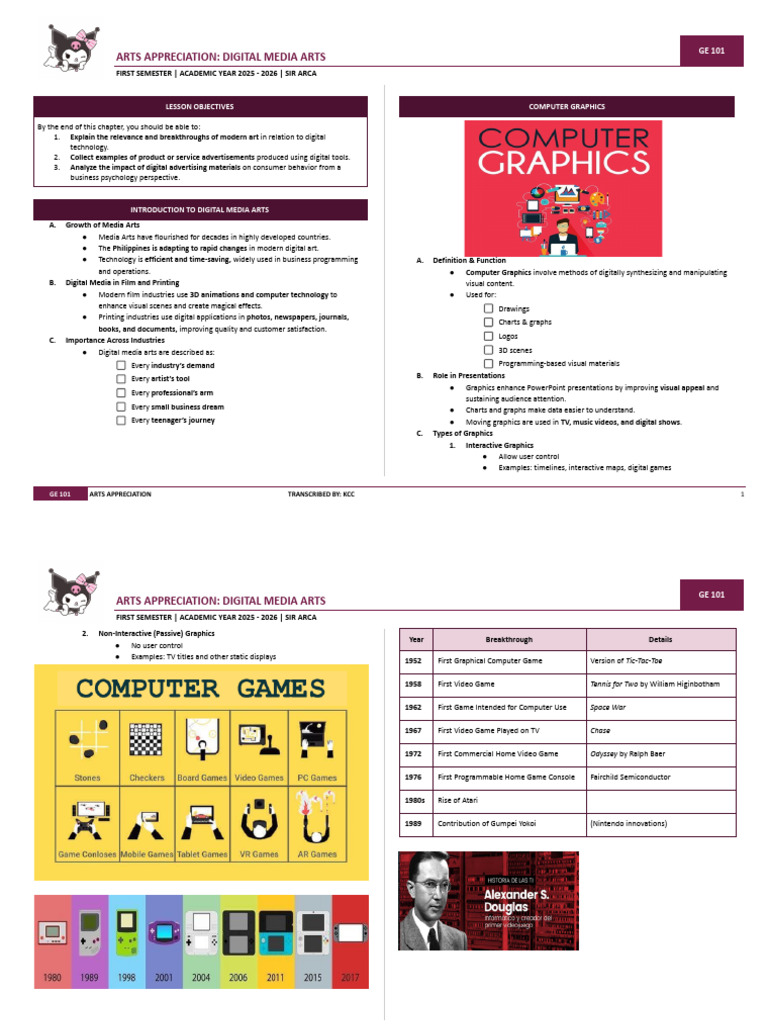 Digital Media Arts in Arts Appreciation | PDF | Computer Graphics | Cyborg