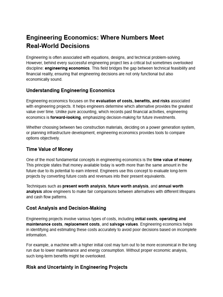 Engineering Economy Articles | PDF | Economics | Engineering
