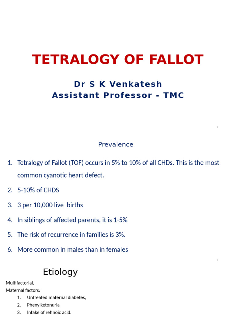 Tetralogy of Fallot | PDF | Cardiology | Cardiovascular Diseases