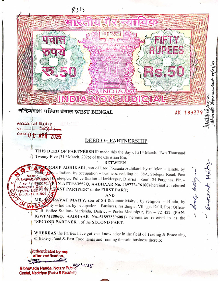 Partnership Deed | PDF