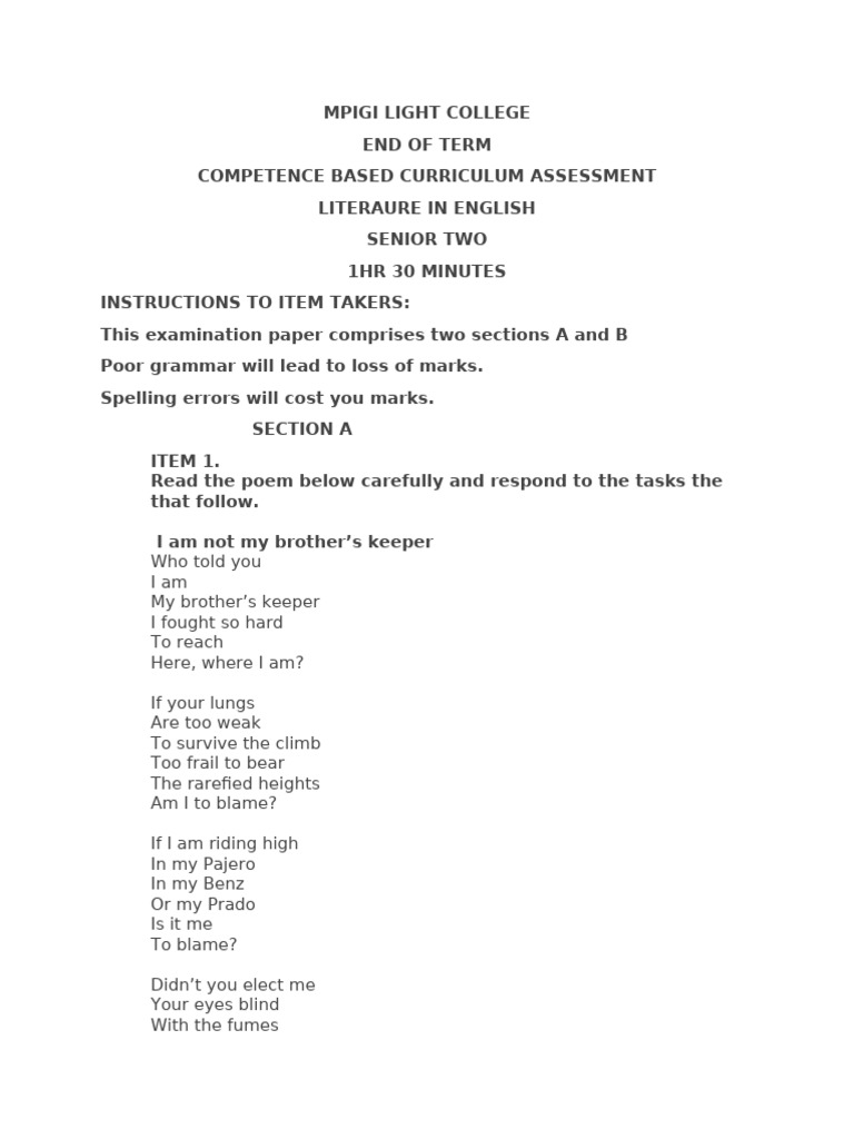 EOT S2 lit term 1 | PDF | Storytelling | Literary Theory