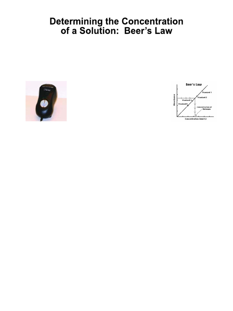 Lab 8 Beers Law | PDF | Absorbance | Regression Analysis