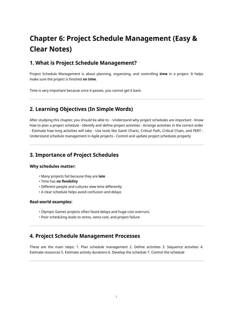Project Schedule Management Guide | PDF