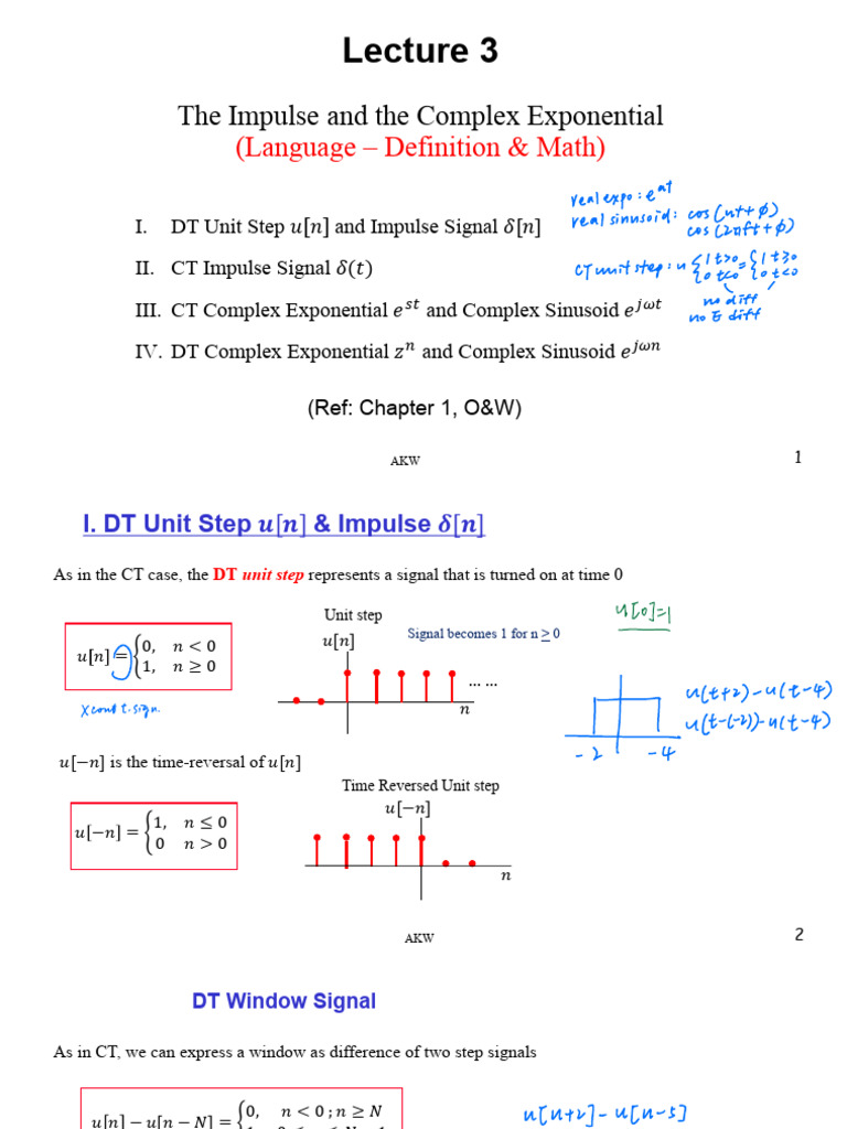 L03+the+Impulse%2C+Complex+Exponential%2C+and+Complex+Sinusoid | PDF ...