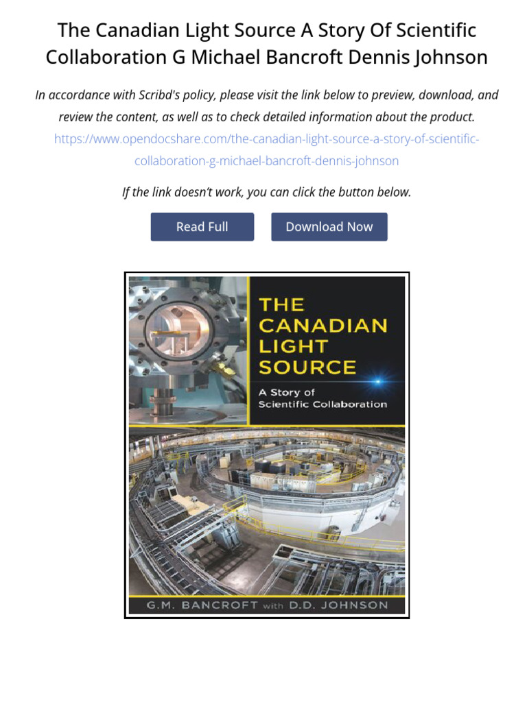 The Canadian Light Source A Story Of Scientific Collaboration G Michael ...