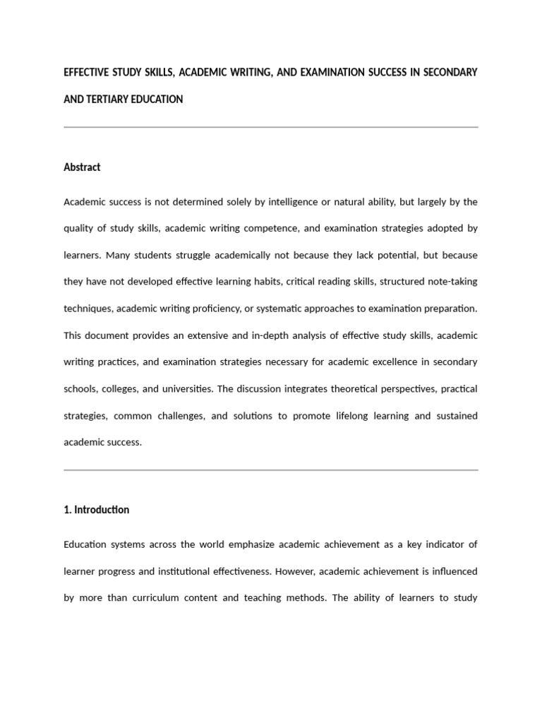 Study Skills for Academic Success | PDF | Study Skills | Learning