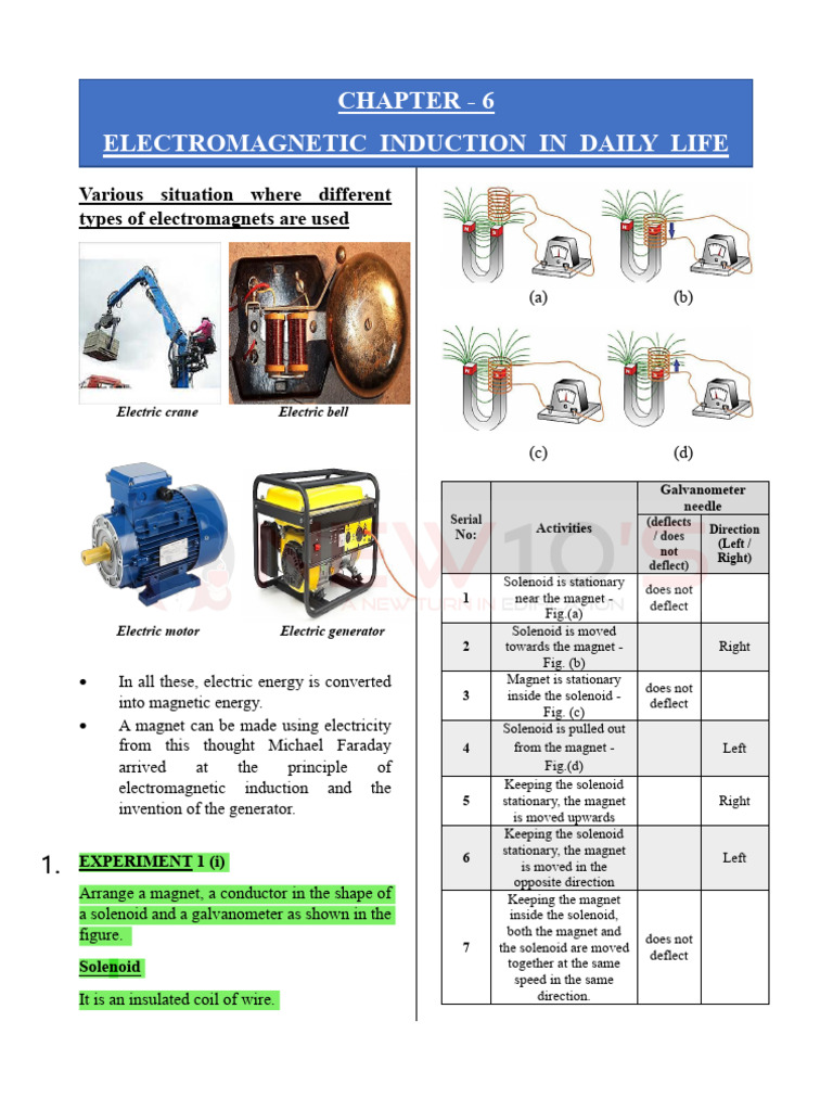 Electromagnetic Induction Applications | PDF | Electromagnetic ...