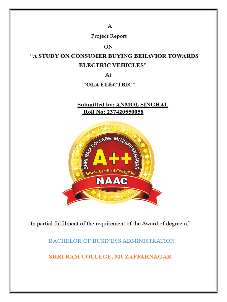 Consumer Behavior Study on Electric Vehicles | PDF