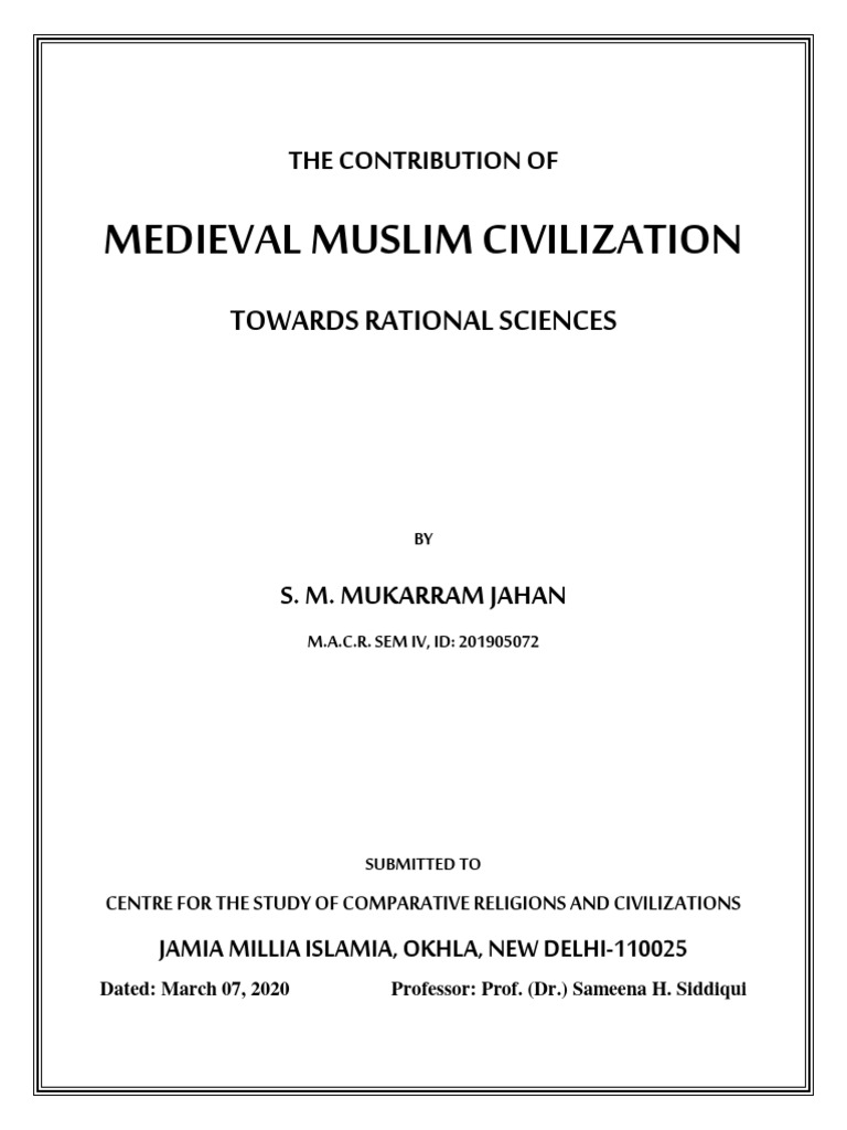 01. Contribution of Medieval Islamic Civilization to the Rational ...