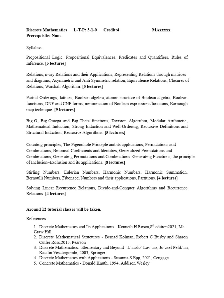 DM Syllabus | PDF