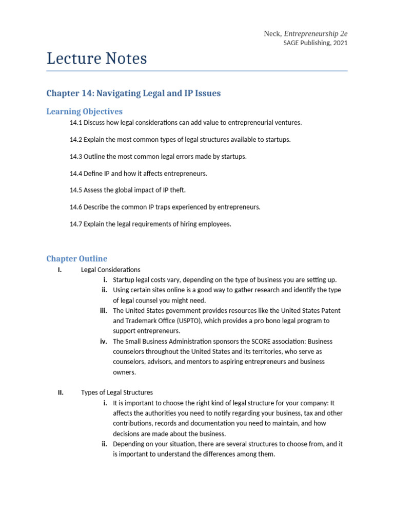 Legal Structures for Startups Explained | PDF | Partnership | Employment