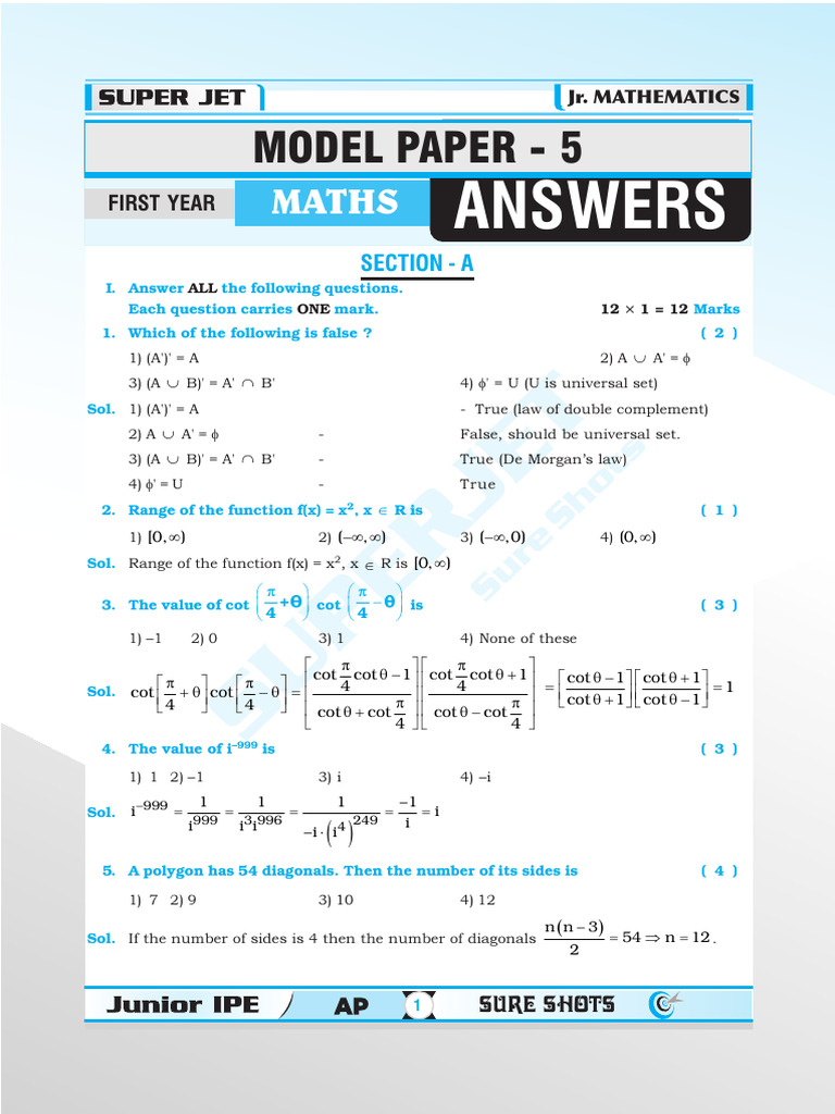 05. Jr Maths Sol PP 5 (1) | PDF | Mathematics | Mathematical Concepts