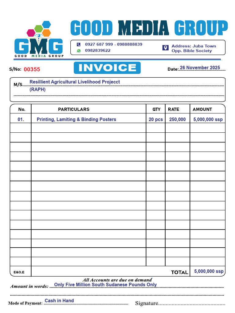 Gmg Invoice - Raph | PDF