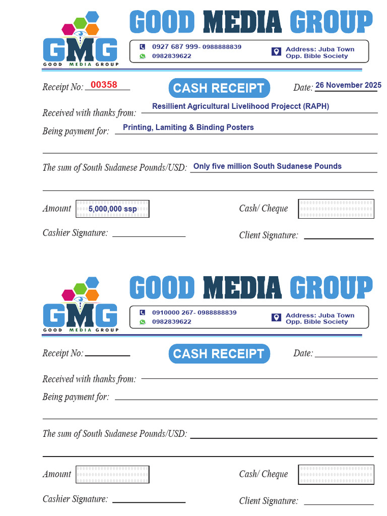 GMG Reciept 2025 | PDF
