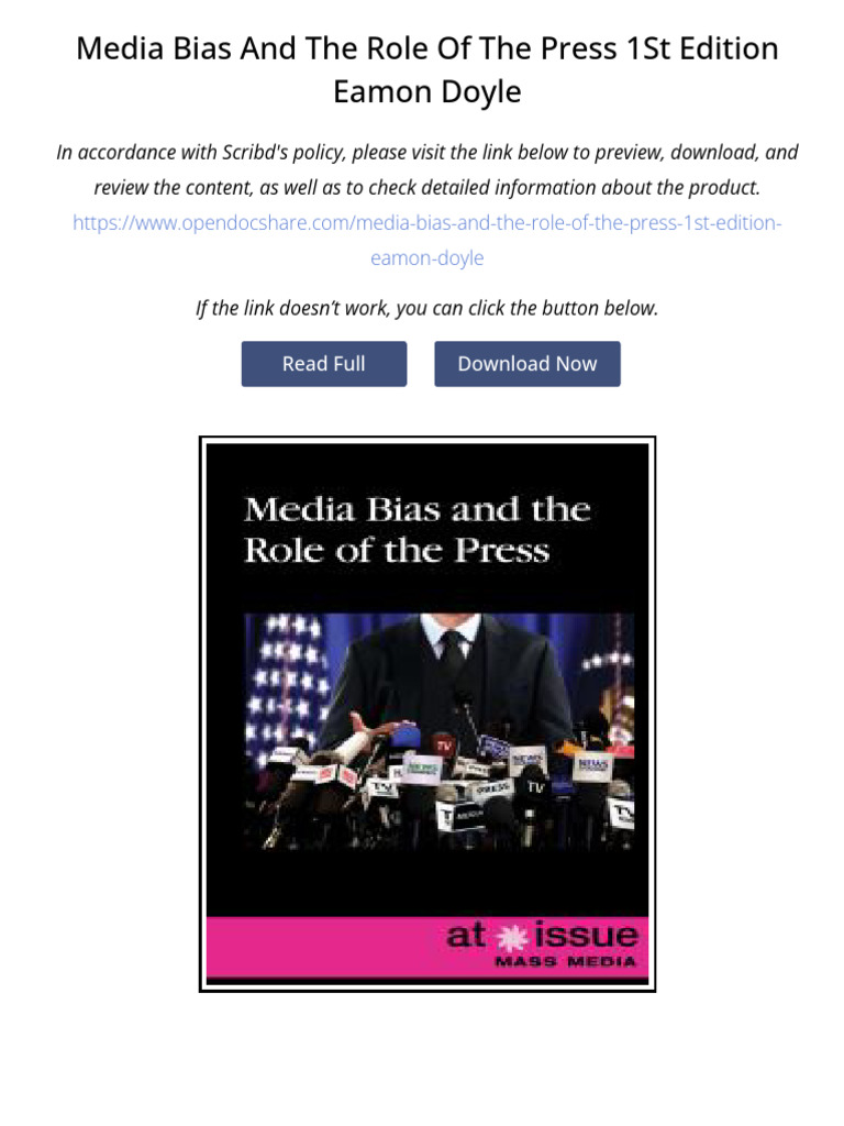 Media Bias and the Role of the Press 1st Edition Eamon Doyle | PDF ...