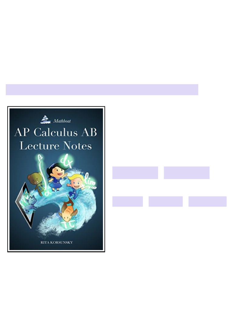 AP Calculus AB Lecture Notes Calculus Interactive Lectures Vol.1 by ...