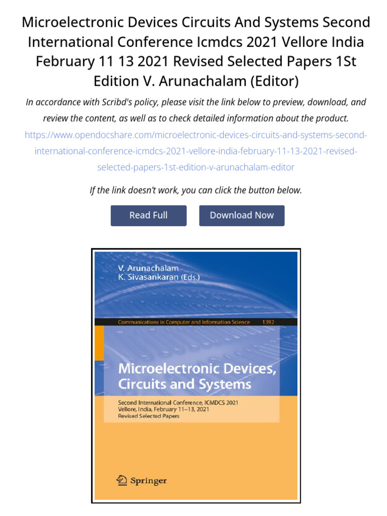 Microelectronic Devices Circuits and Systems Second International ...