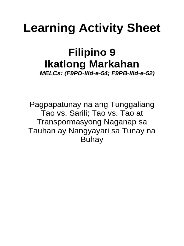 Filipino 9. Las Module5 | PDF