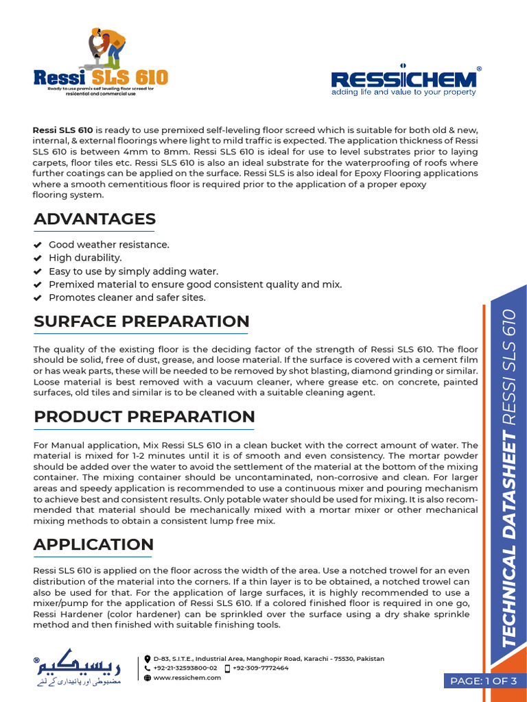 6. Ressi SLS 610 | PDF | Flooring | Epoxy