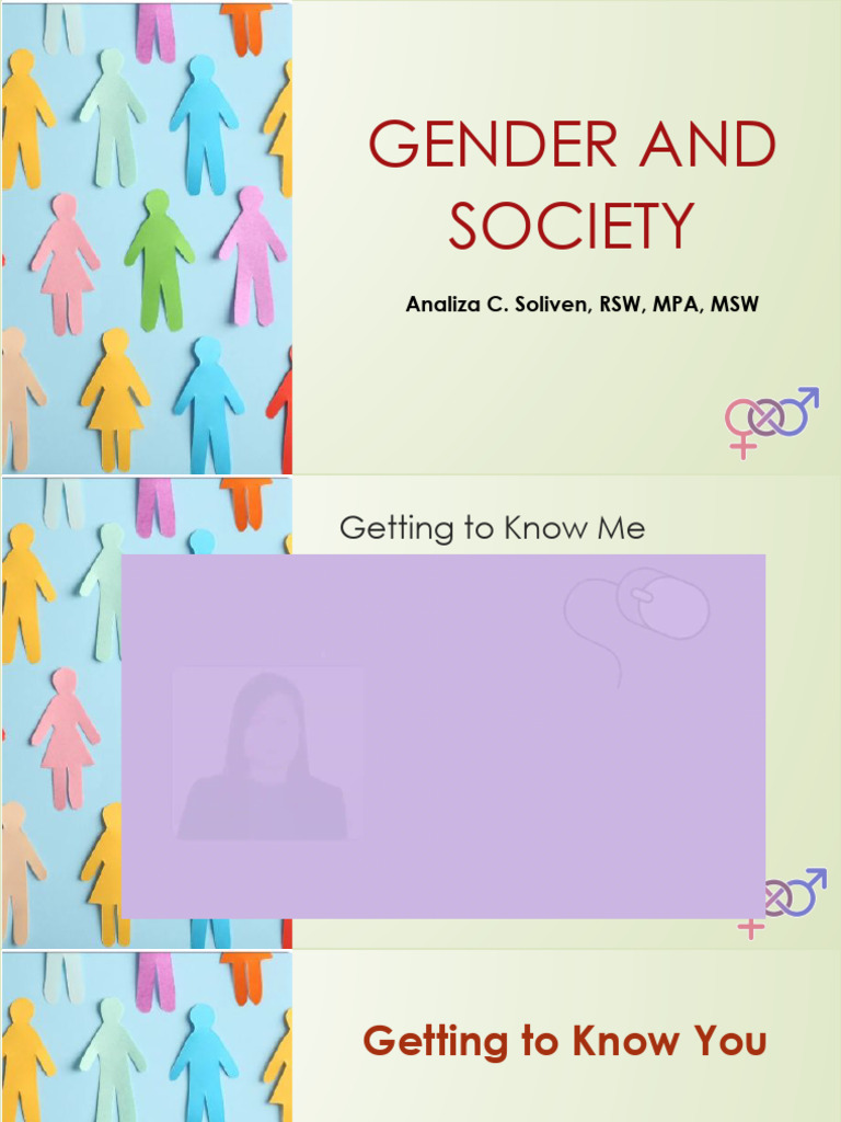 Gender and Society L1_ACS.pptx | PDF | Gender | Gender Studies