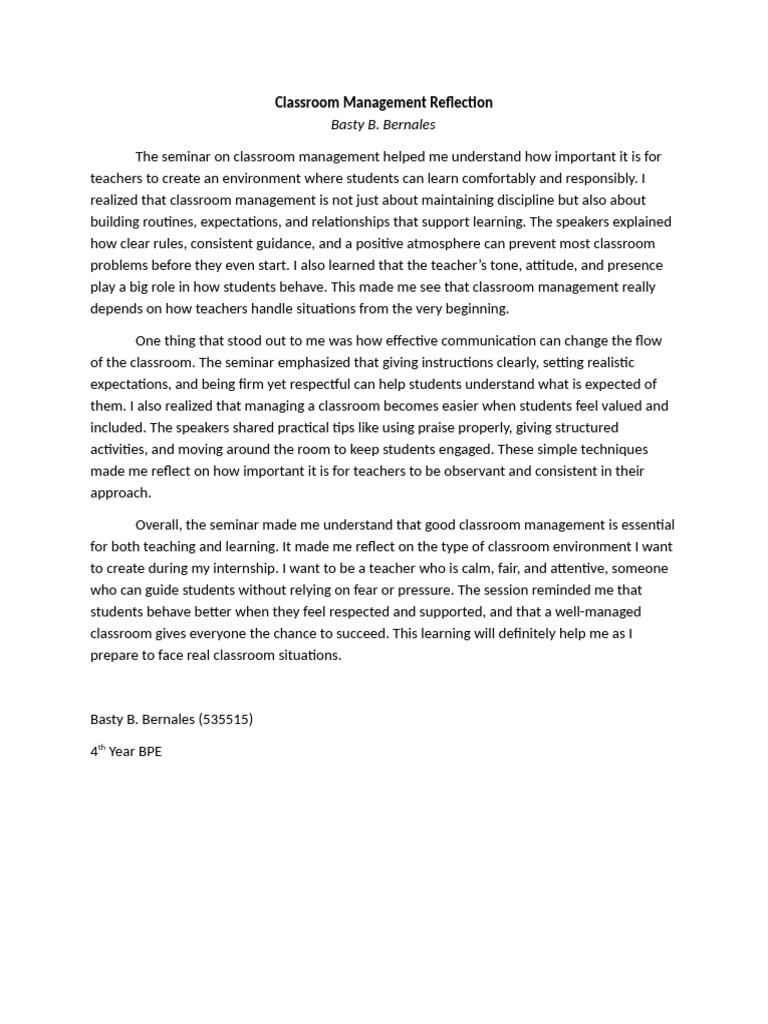 Classroom Management Insights for Teachers | PDF