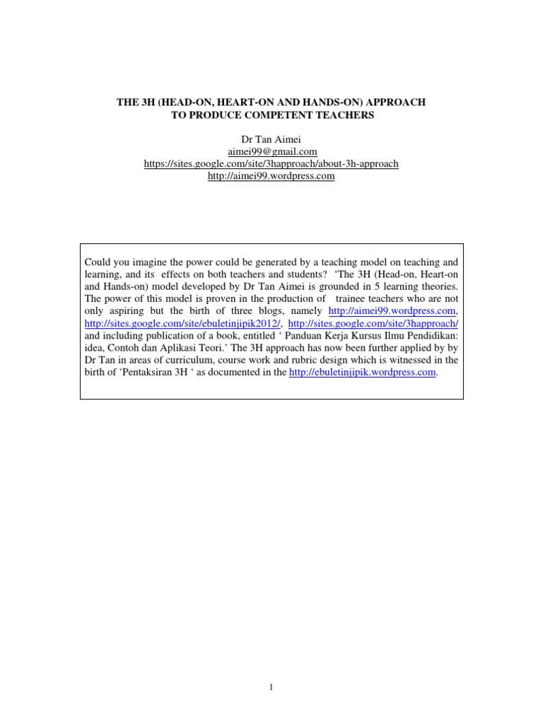 Model 3h Final3 | PDF | Learning Theory (Education) | Teachers