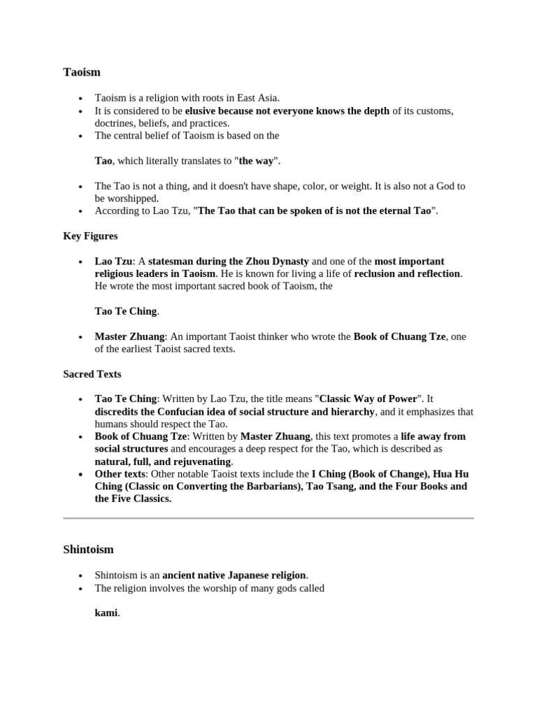 Overview of Taoism, Shintoism, and Judaism | PDF | Hebrew Bible | Moses