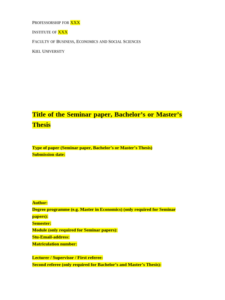 Guidelines for Academic Thesis Submission | PDF | Thesis | Paragraph