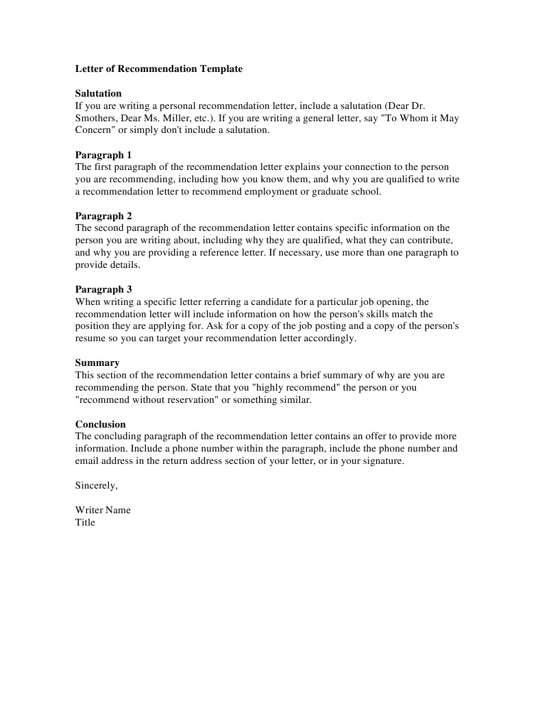 Letter of Recommendation Template | PDF | Paragraph | Résumé