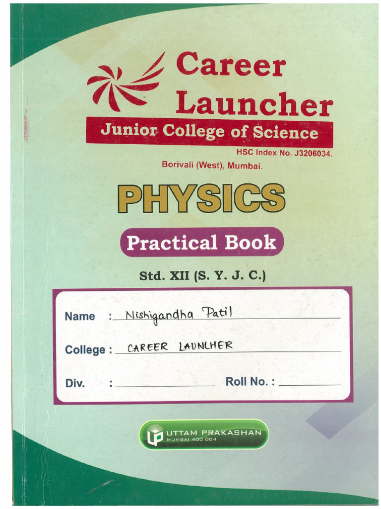 PHYSICS STD XII Practical Book | PDF