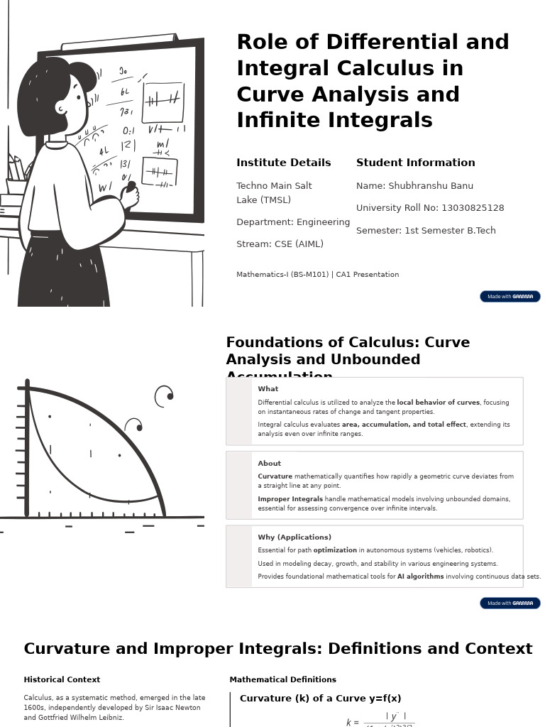 Role of Differential and Integral Calculus in Curve Analysis and ...