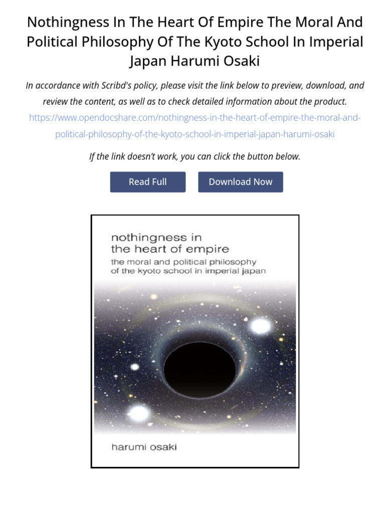 Nothingness in the Heart of Empire The Moral and Political Philosophy ...