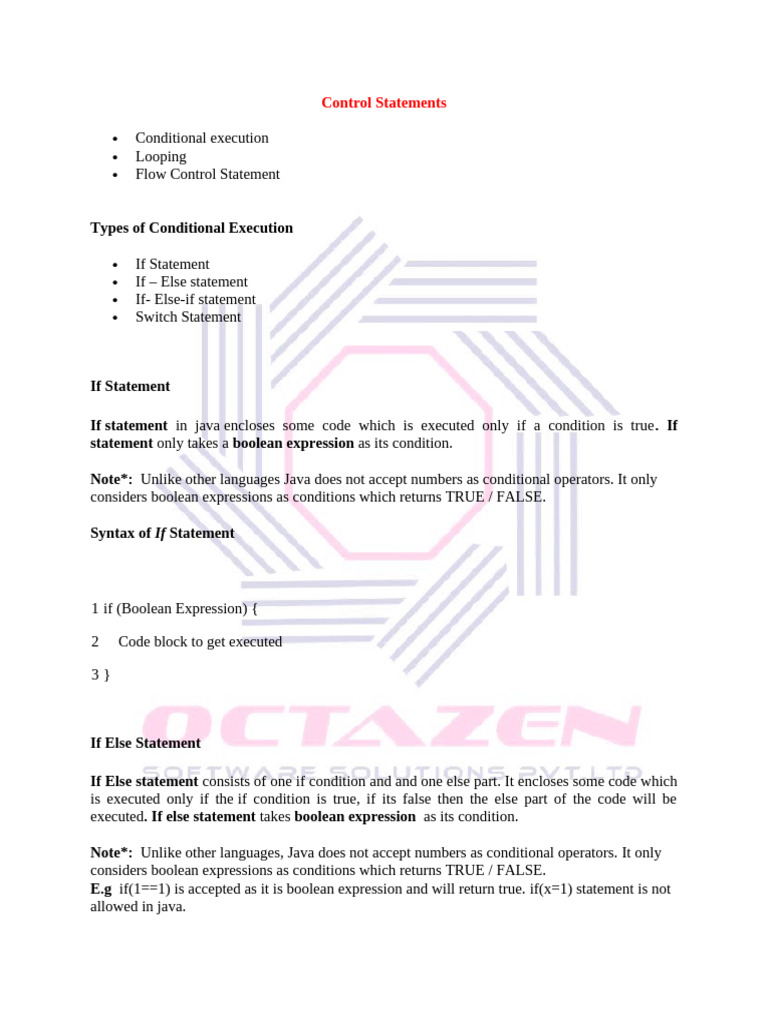 Lecture-12_control Statements and Structure | PDF | Control Flow ...